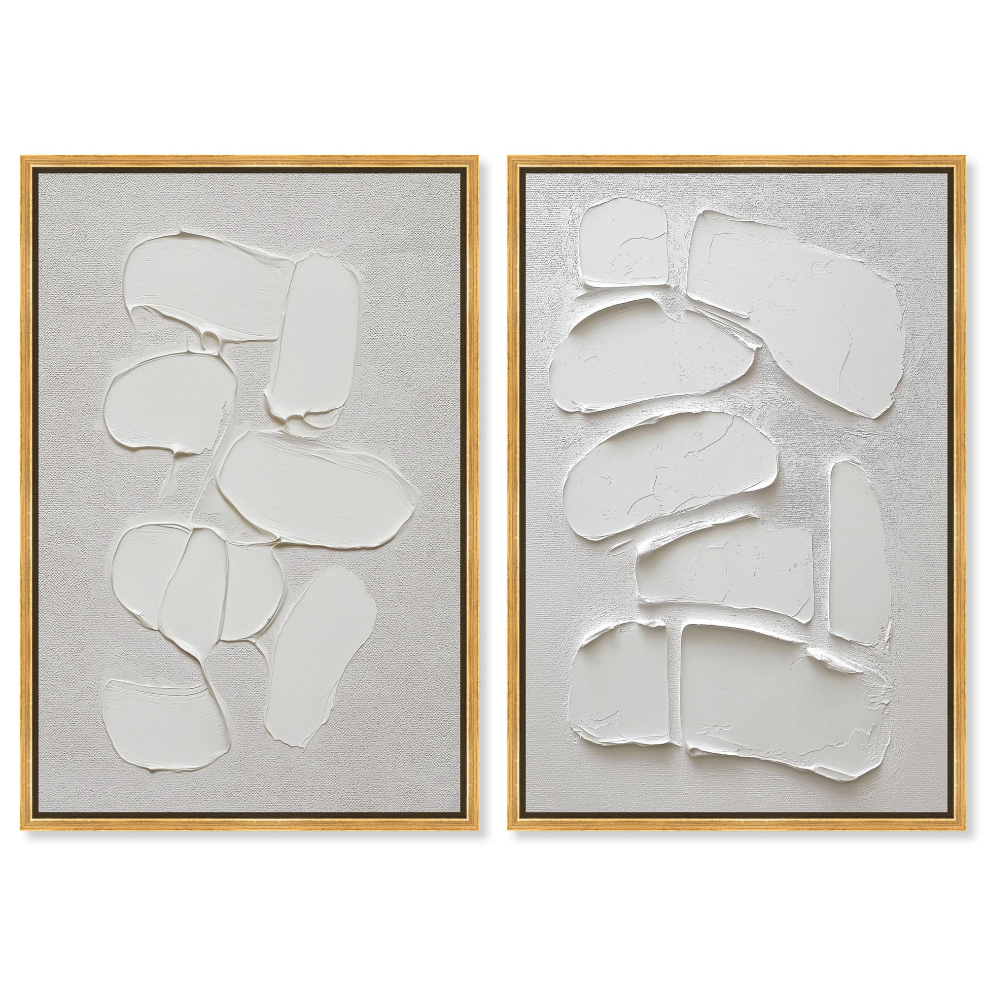 Japandi Whites Harmony Set Canvas Neutral Abstract Art by Art Remedy ...