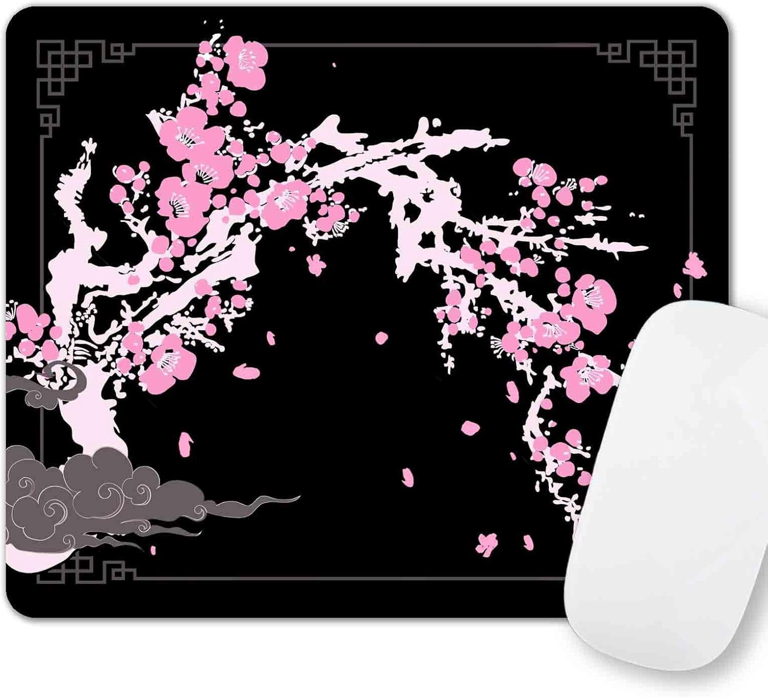 Japanese Aesthetic Small Mouse Pad - Pink Cherry Blossom Art, Cute ...