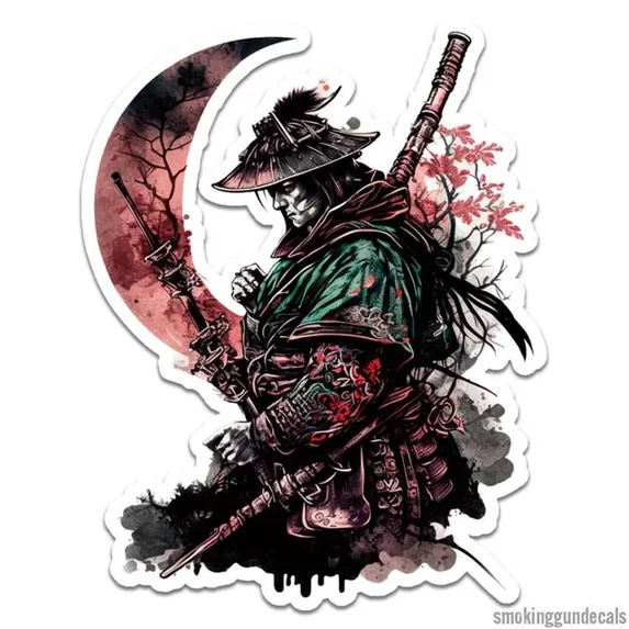 Japanese Ancient Warrior Sticker Indoor Outdoor Phone Decal Water ...