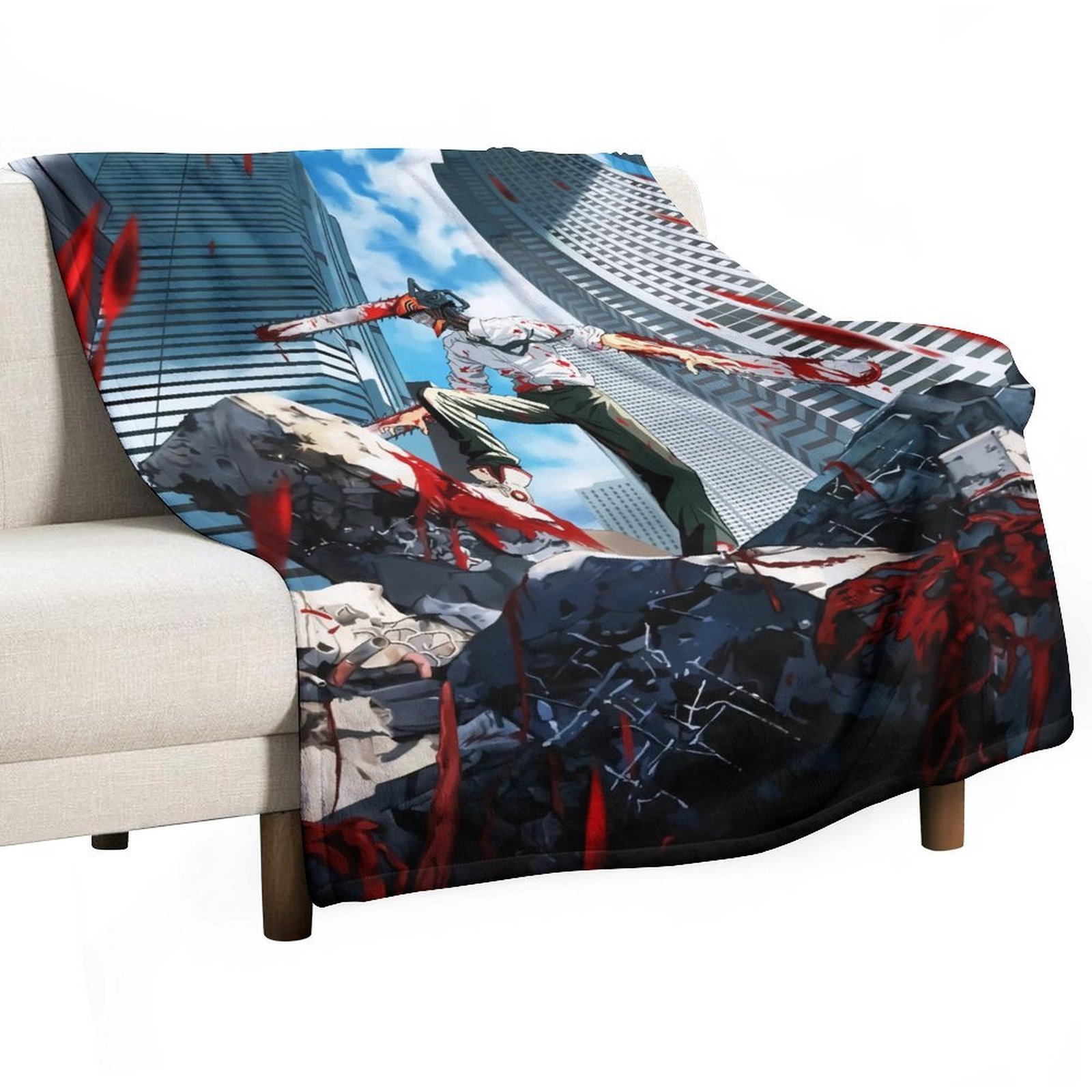 Japanese Anime Chainsaw Man Poster Luxury Flannel Blanket - Super Soft ...