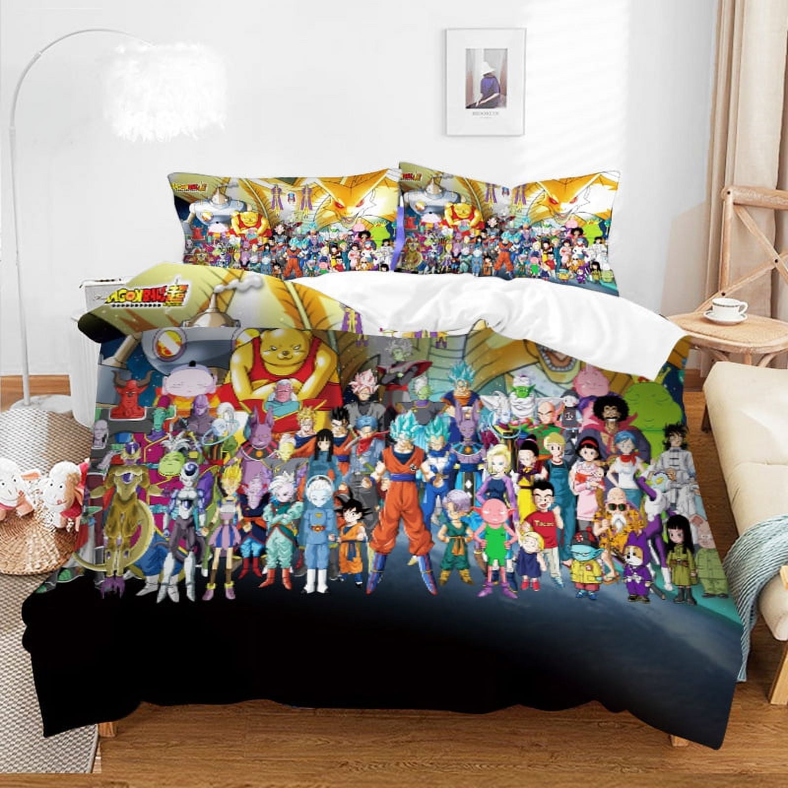 Japanese Anime Dragon Ball Bed Sets Classic Manga Goku Patterns Duvet