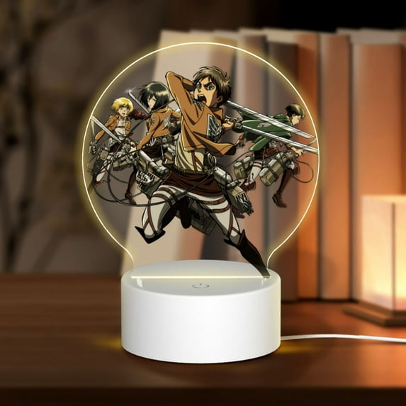 Japanese Anime Graphic Table Round Acrylic Attack on Titan Night Light ...
