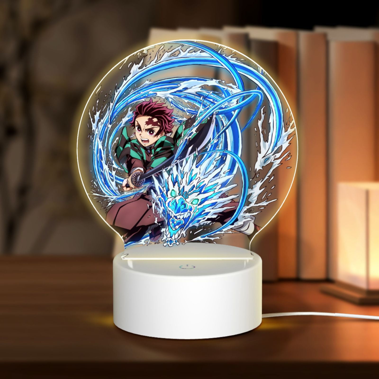Japanese Anime Graphic Table Round Acrylic Demon Slayer Night Light ...