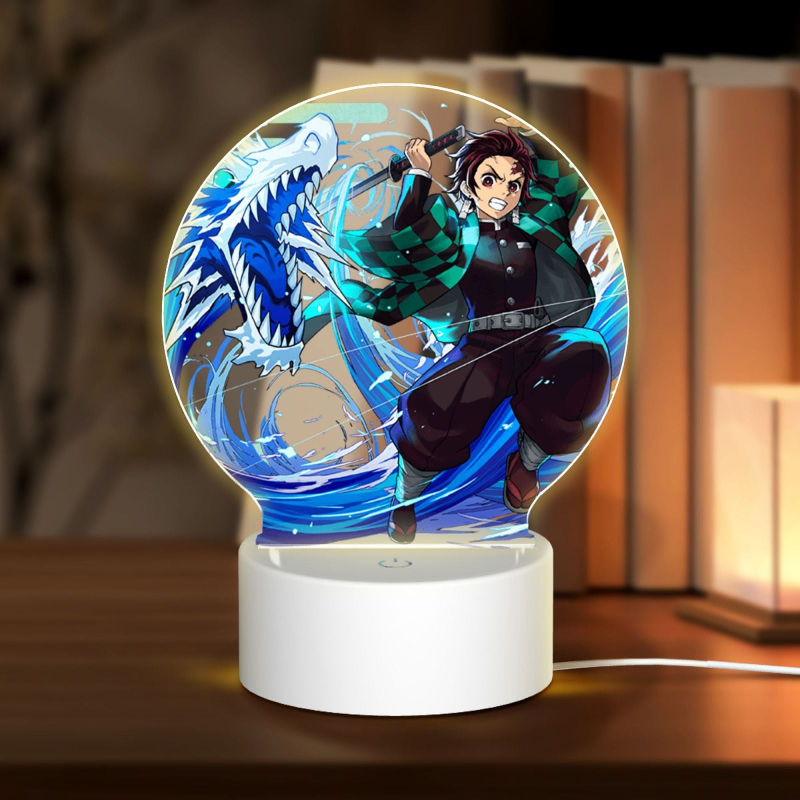 Japanese Anime Graphic Table Round Acrylic Demon Slayer Night Light ...