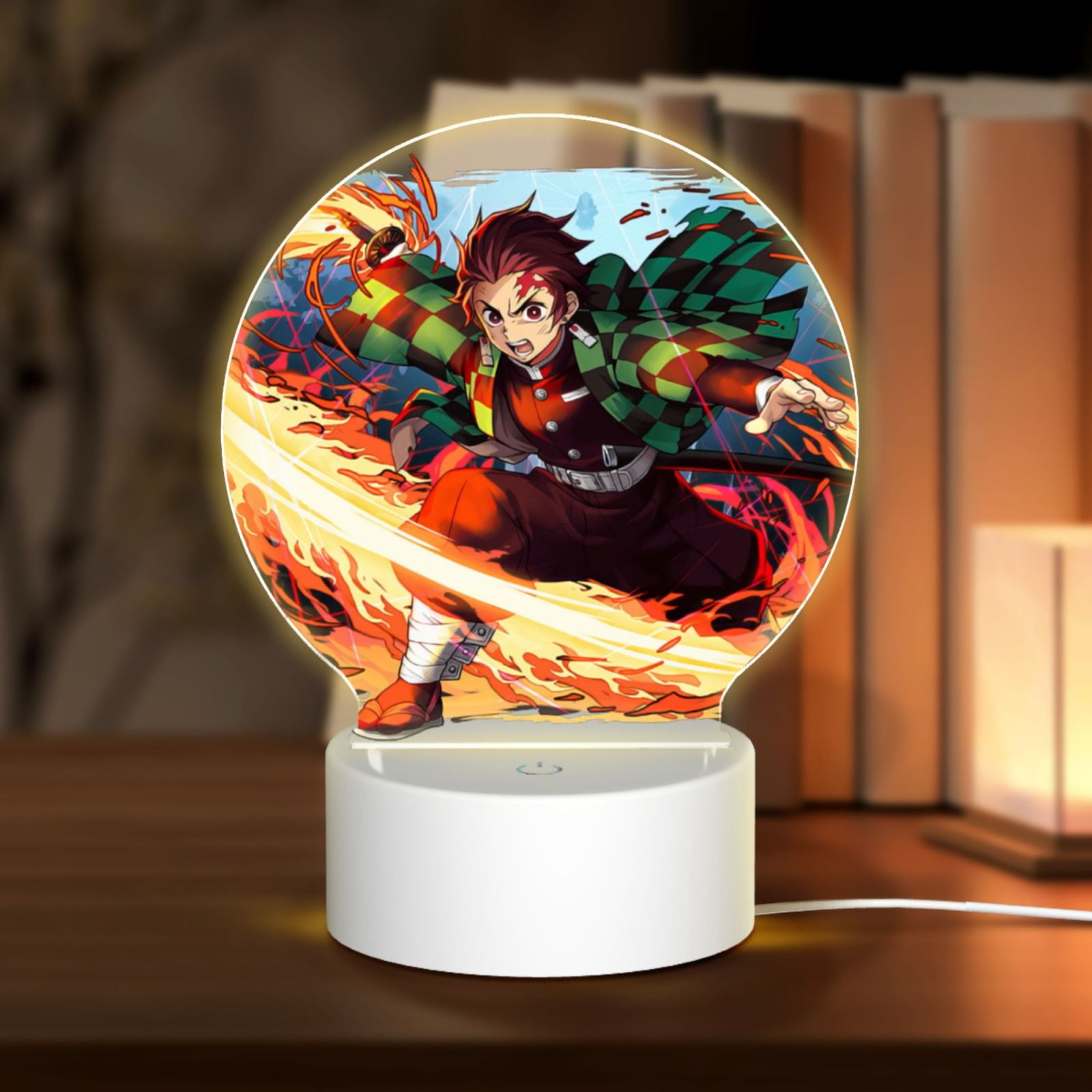 Japanese Anime Graphic Table Round Acrylic Demon Slayer Night Light ...