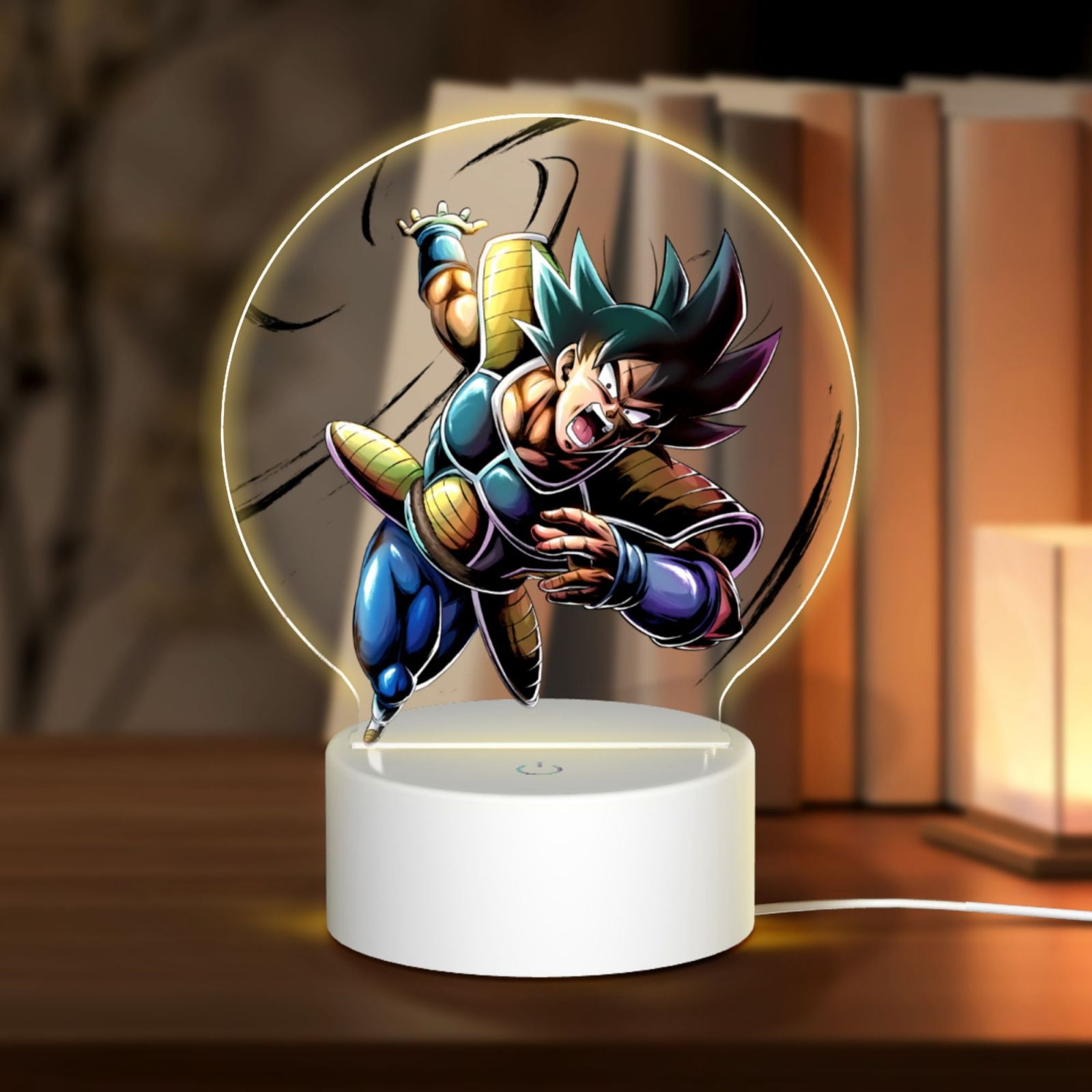 Japanese Anime Graphic Table Round Acrylic Dragon Ball Night Light With ...