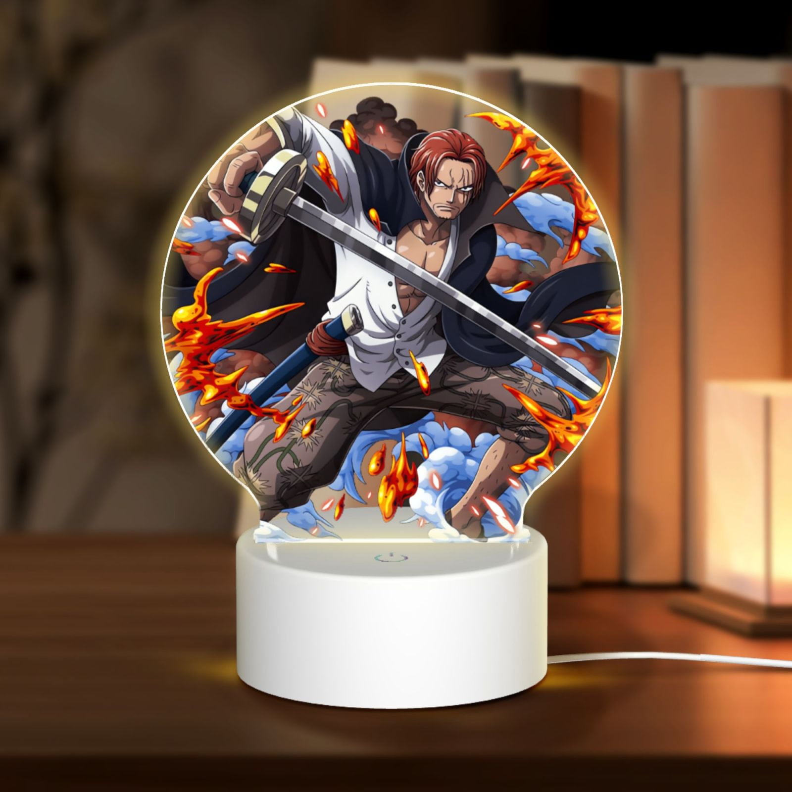 Japanese Anime Graphic Table Round Acrylic One Piece Night Light With ...