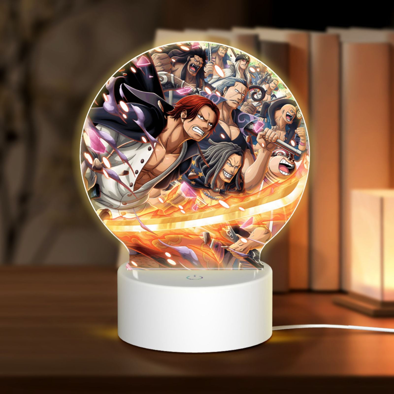Japanese Anime Graphic Table Round Acrylic One Piece Night Light With ...