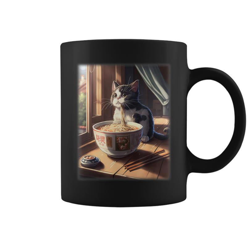 Japanese Anime Kawaii Cat Eating Tonkotsu Ramen Coffee Mugs - Walmart.com