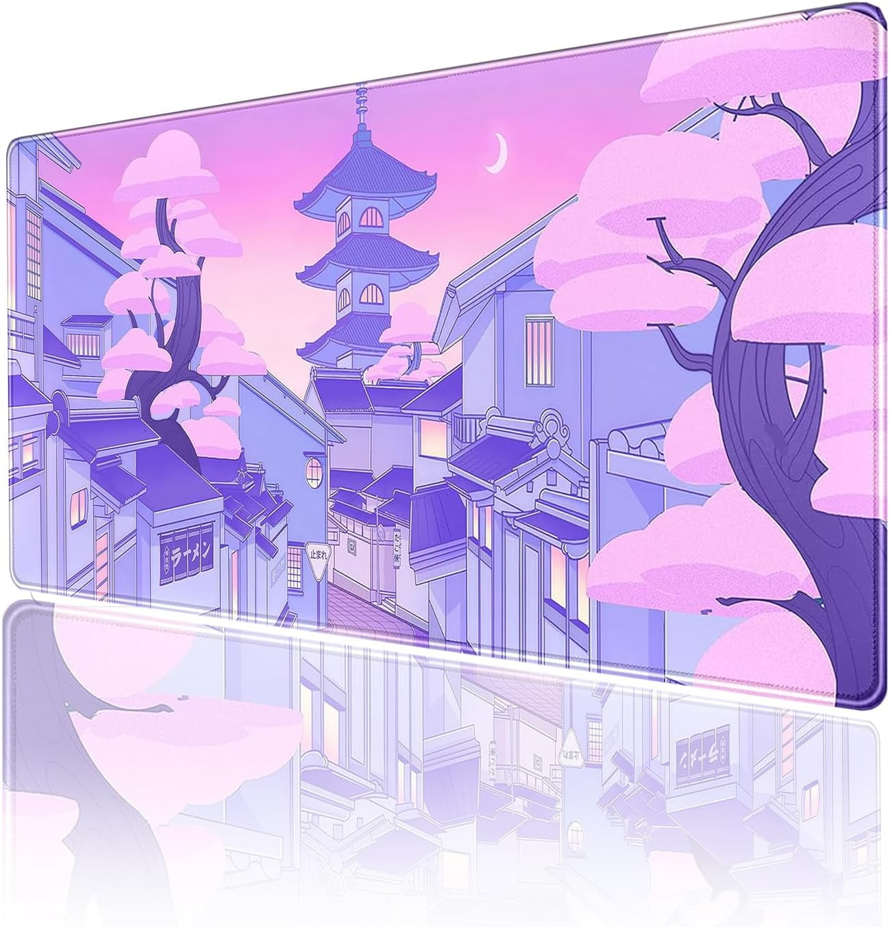 Japanese Anime Mouse Pad XXL Extended Purple Mouse Mat Cartoon City ...