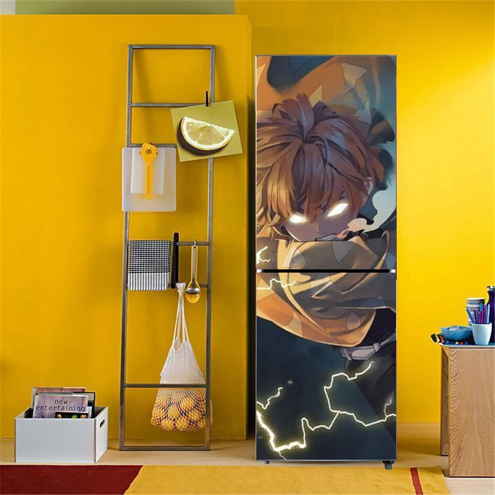 Japanese Anime Refrigerator Door Sticker Art Fridge Sticker Mural Home ...