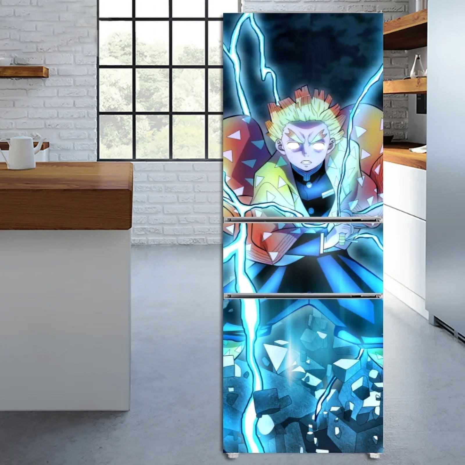 Japanese Anime Refrigerator Door Sticker Art Fridge Sticker Mural Home ...