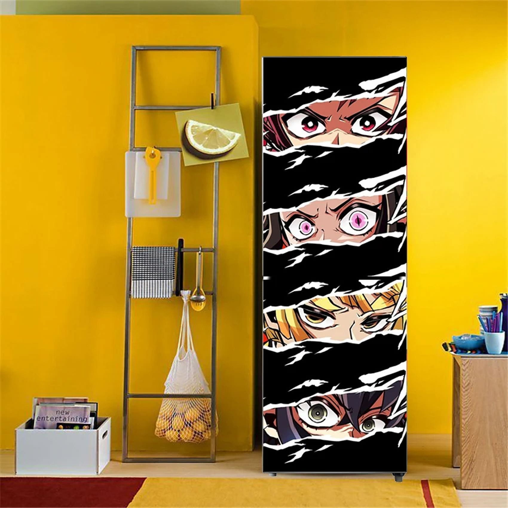 Japanese Anime Refrigerator Door Sticker Art Fridge Sticker Mural Home ...