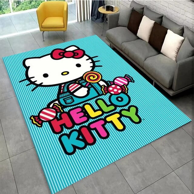 Japanese Anime Sanrio Hello Kitty Large Area 3D Carpet Home for Living ...