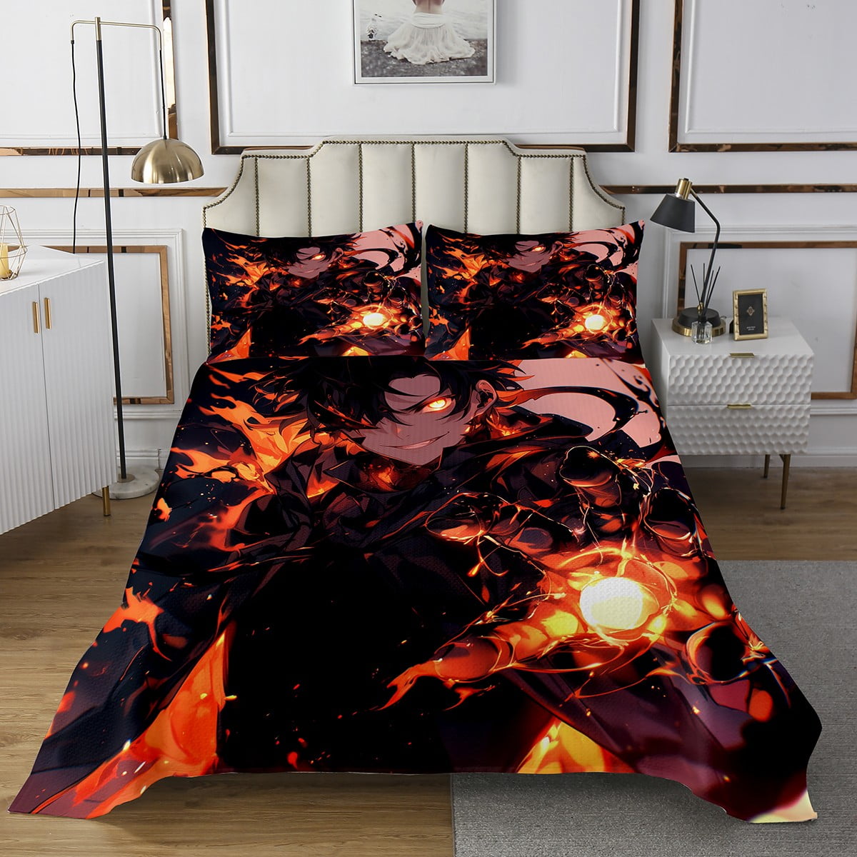 Japanese Anime Twin Quilt Set,Cool Magical 3D Anime Bedding Set Teens ...