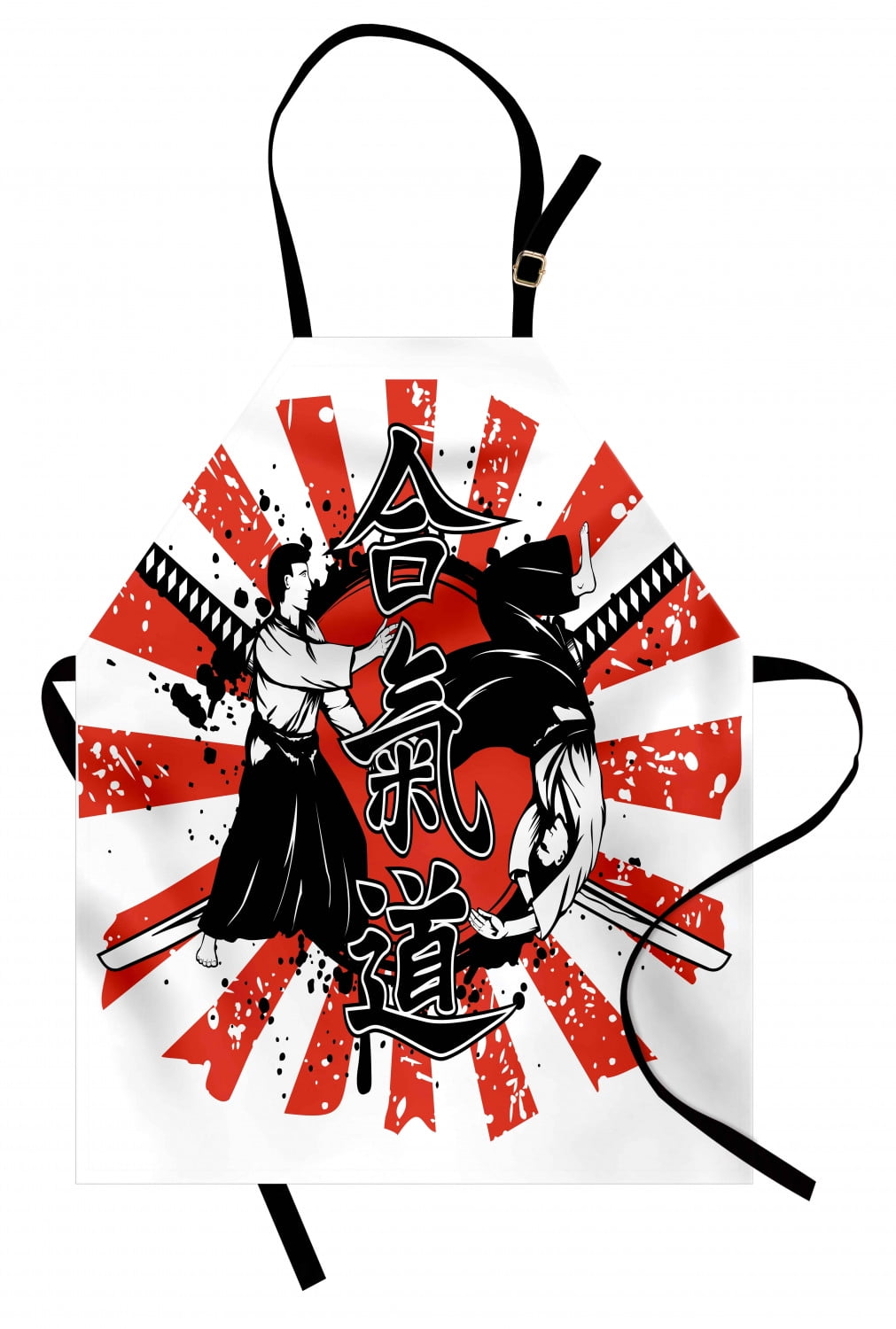 Japanese Apron Crossed Samurai Hieroglyph Background Two Ronin Aikido ...
