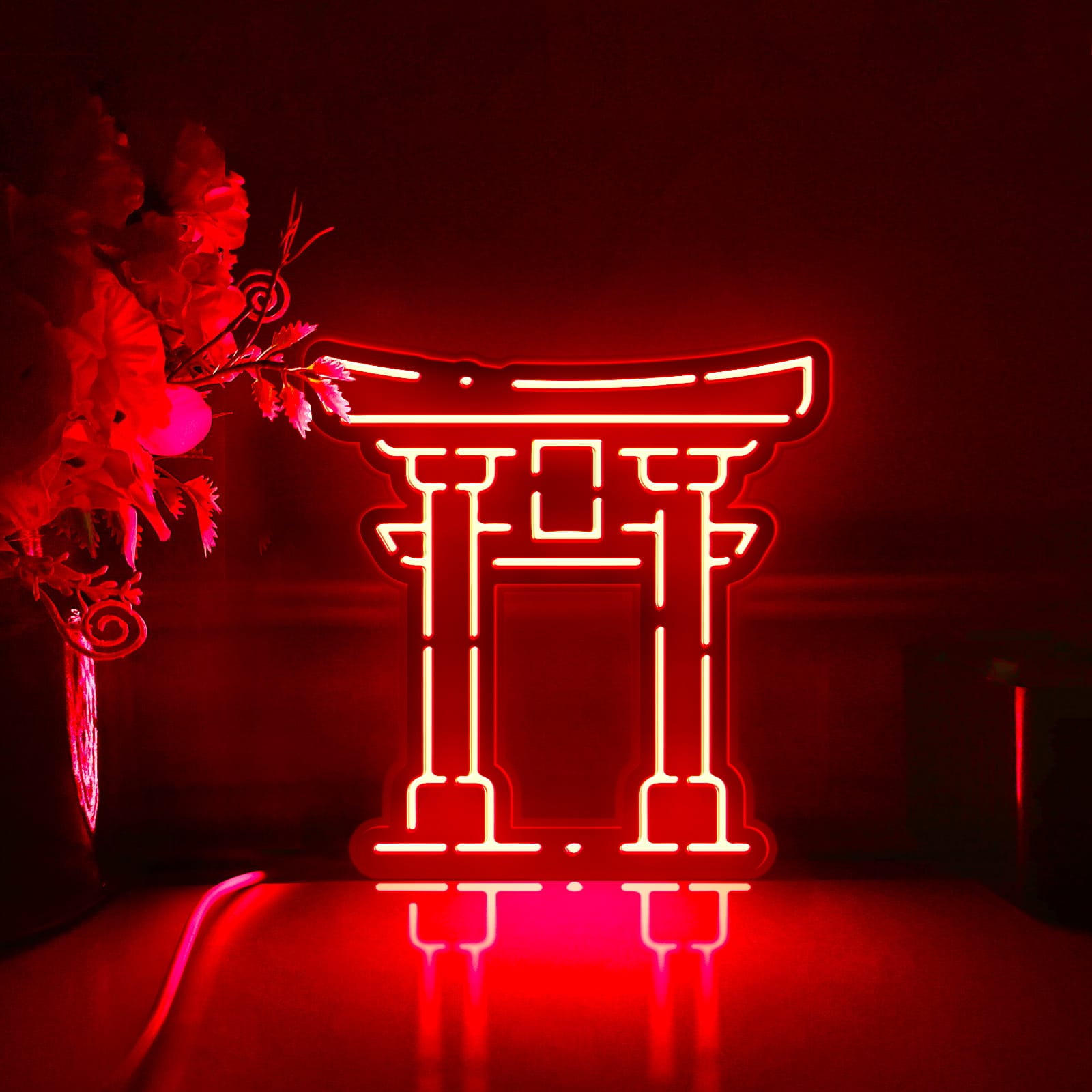 Japanese Architecture Torii Led Light Box, Dimmable Neon-Like Light ...