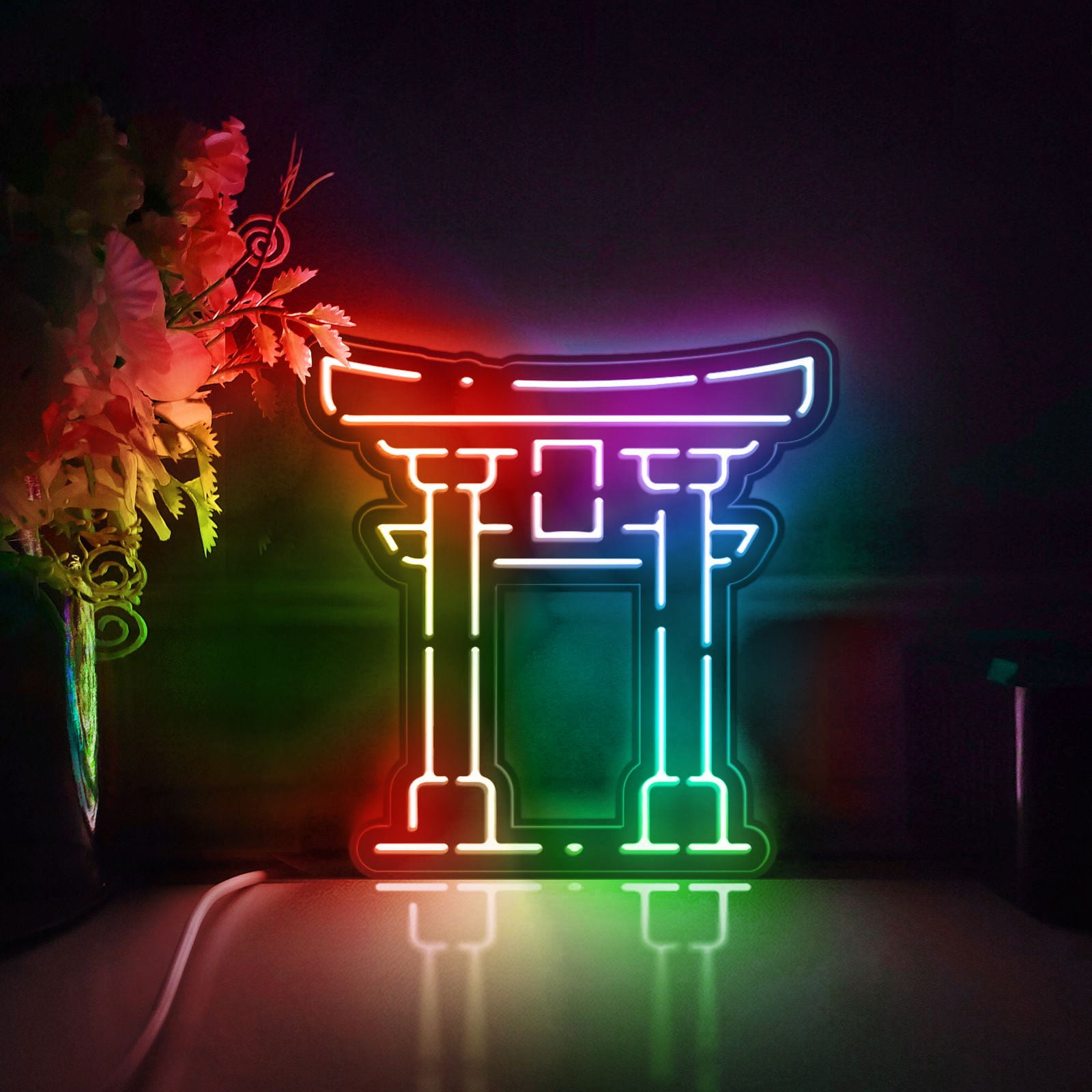 Japanese Architecture Torii Led Light Box, Dimmable Neon-Like Light Signs USB Power for Wall ...