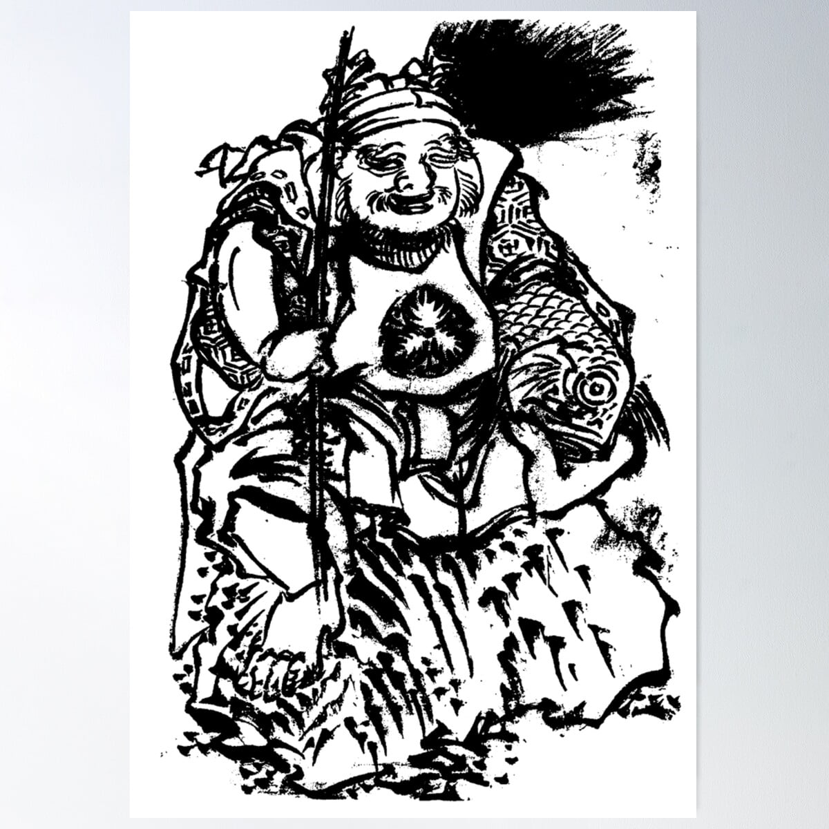 Japanese Art: Ebisu (God Of Luck, Protector Of Merchants) Poster Wall ...