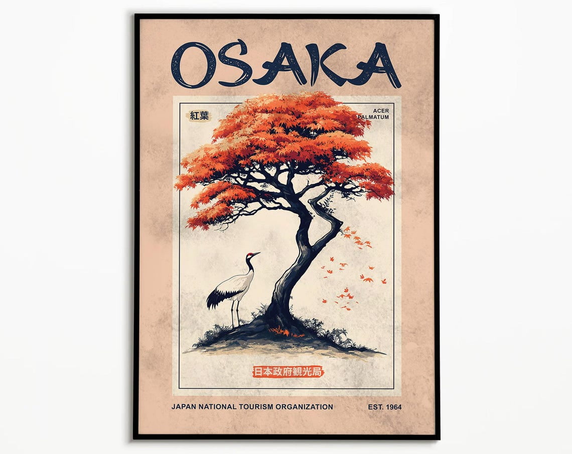 Japanese Art, Vintage Painting, Kansai Retro Art Print, Japandi Wall ...