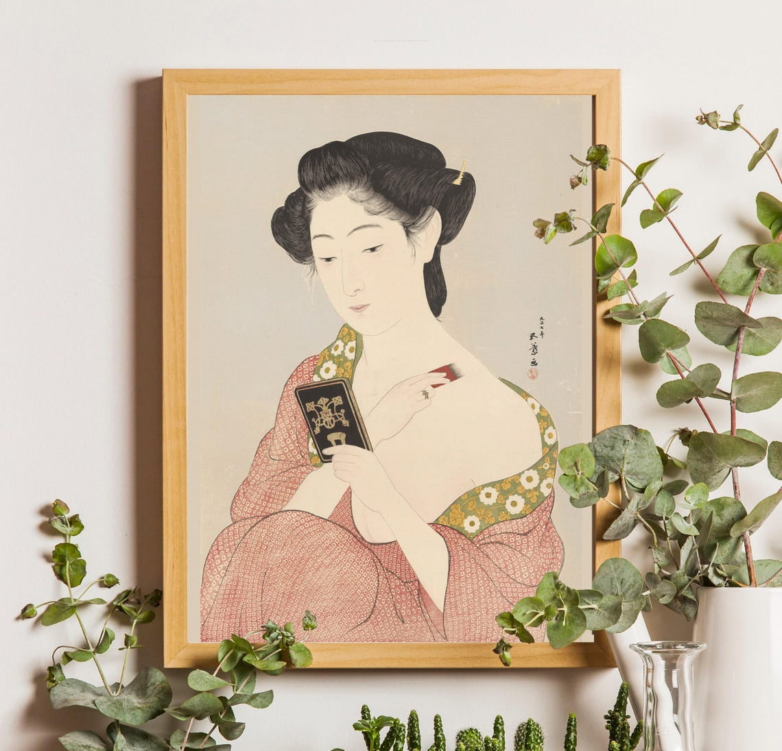 Japanese Art, Woman Applying Powder, Bathroom Poster, Goyo Hashiguchi ...