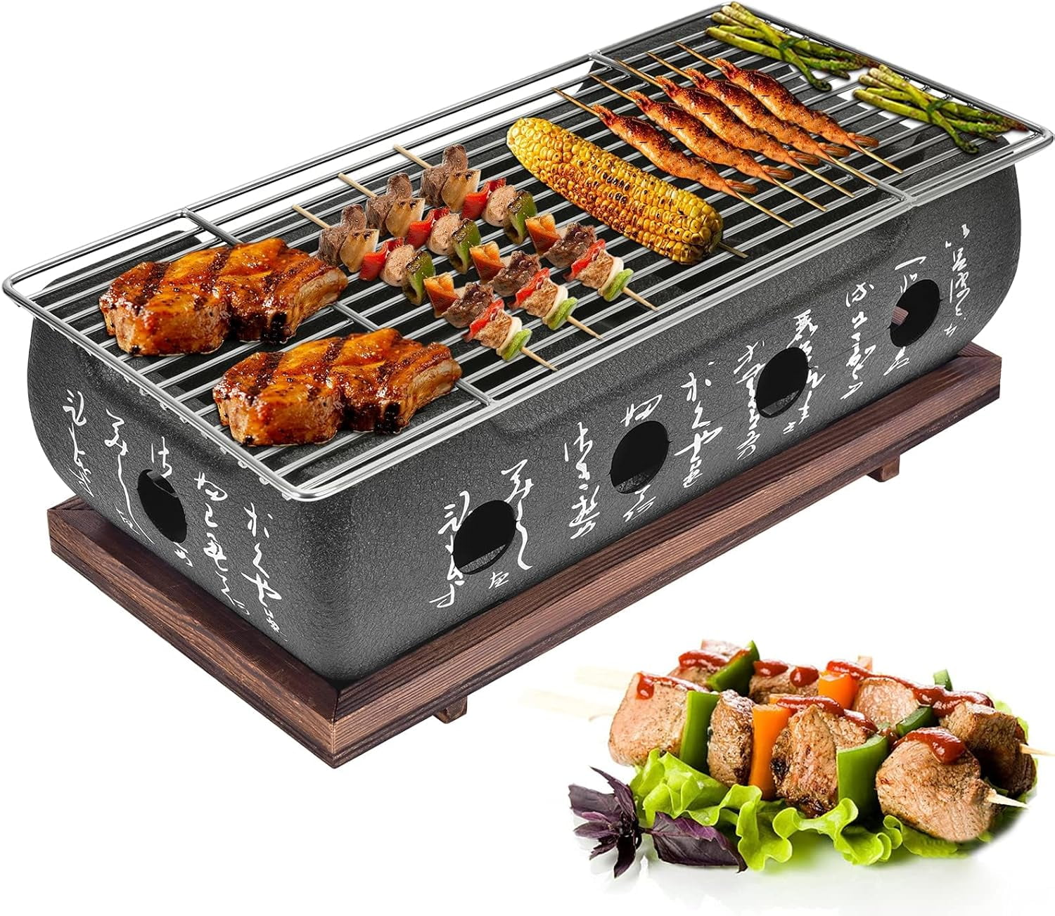 Japanese BBQ Grill Stove Charcoal Barbecue Stove Rectangle Calligraphy ...