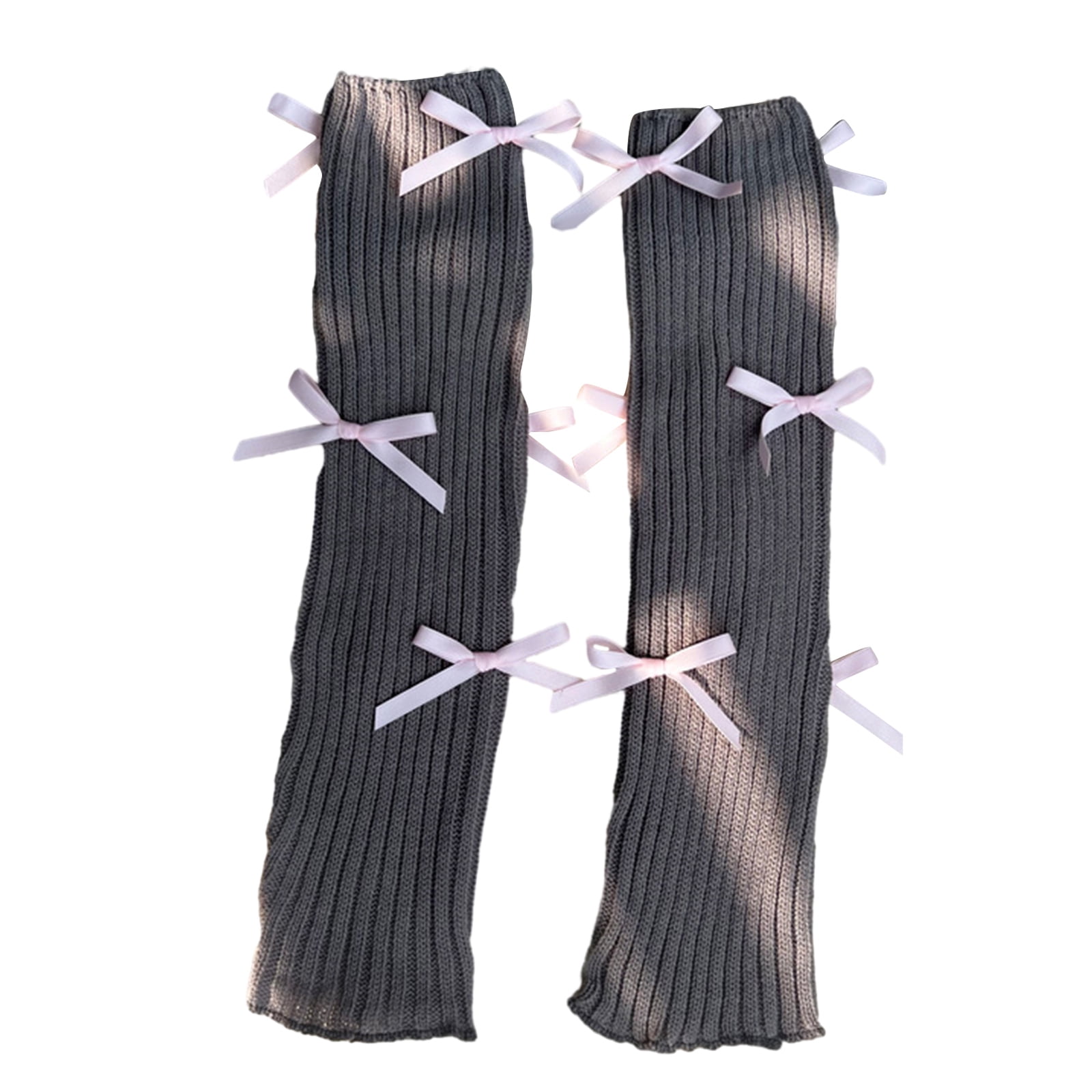 Japanese Ballet JK Girl Women Ribbed Knit Leg Warmer Sweet Small Bow ...