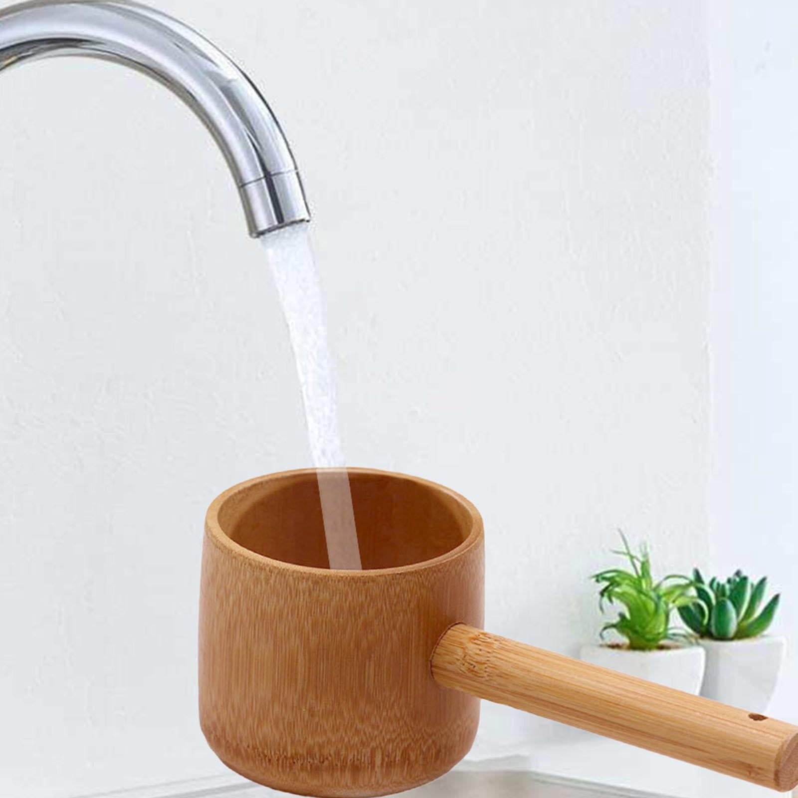 Japanese Bamboo Hishaku Water Ladle, Long Handle Tea Dipper Bath Spoon ...