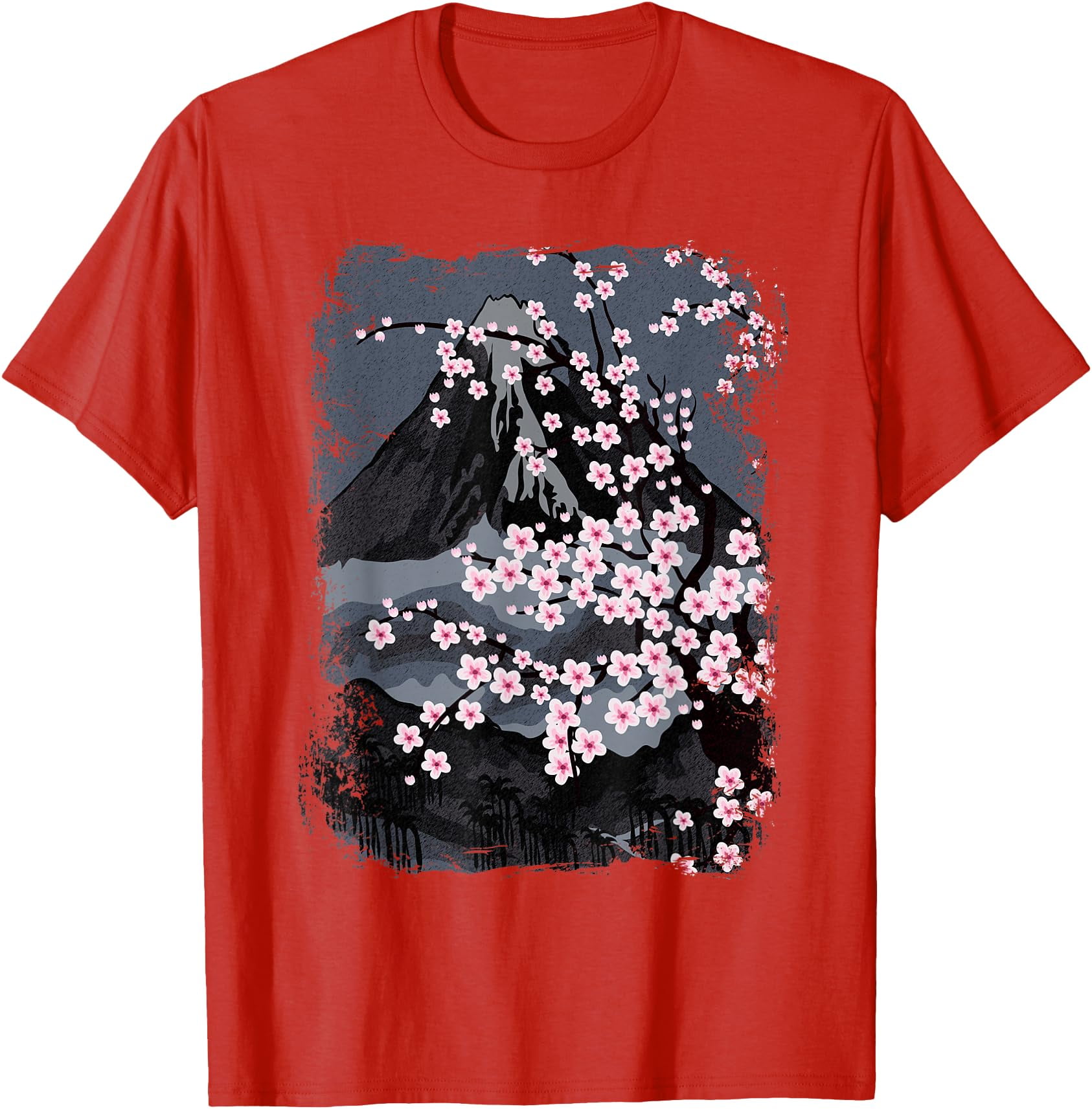 Japanese Beautiful Cherry Blossom Sakura with Mount Fuji Softstyle T ...