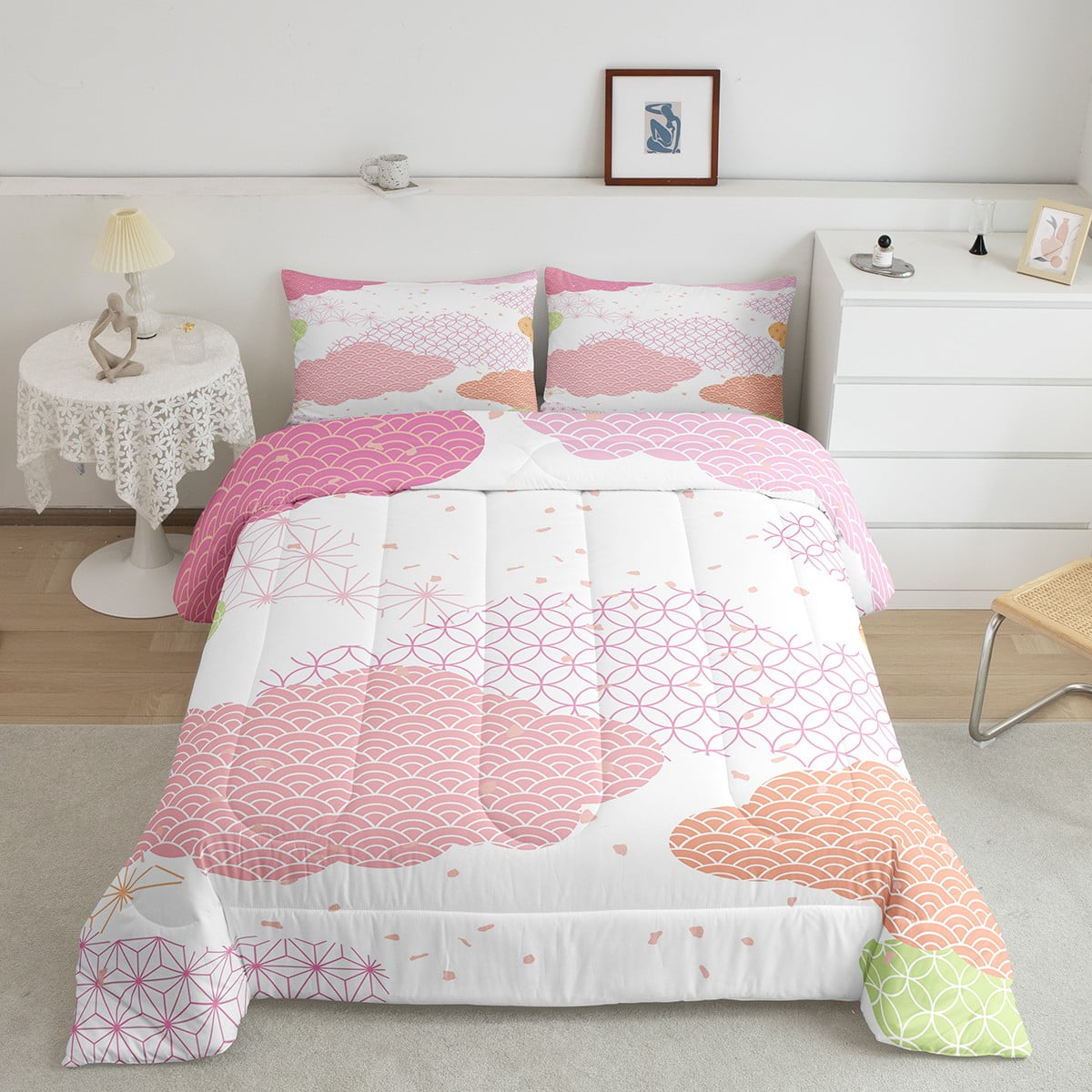 Japanese Bedding Comforter Sets Pink Cherry Blossom Comforter Set ...