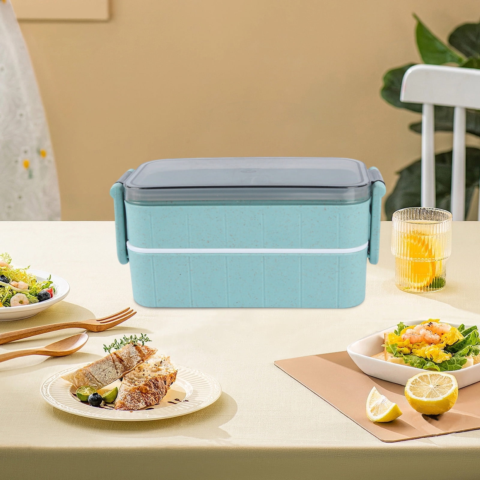Japanese Bento Box, Double Compartment Leakproof Lunch Container, 17 ...