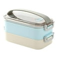 Japanese Bento Lunch Box 2 Layer Microwave Safe Food Container Portable ...