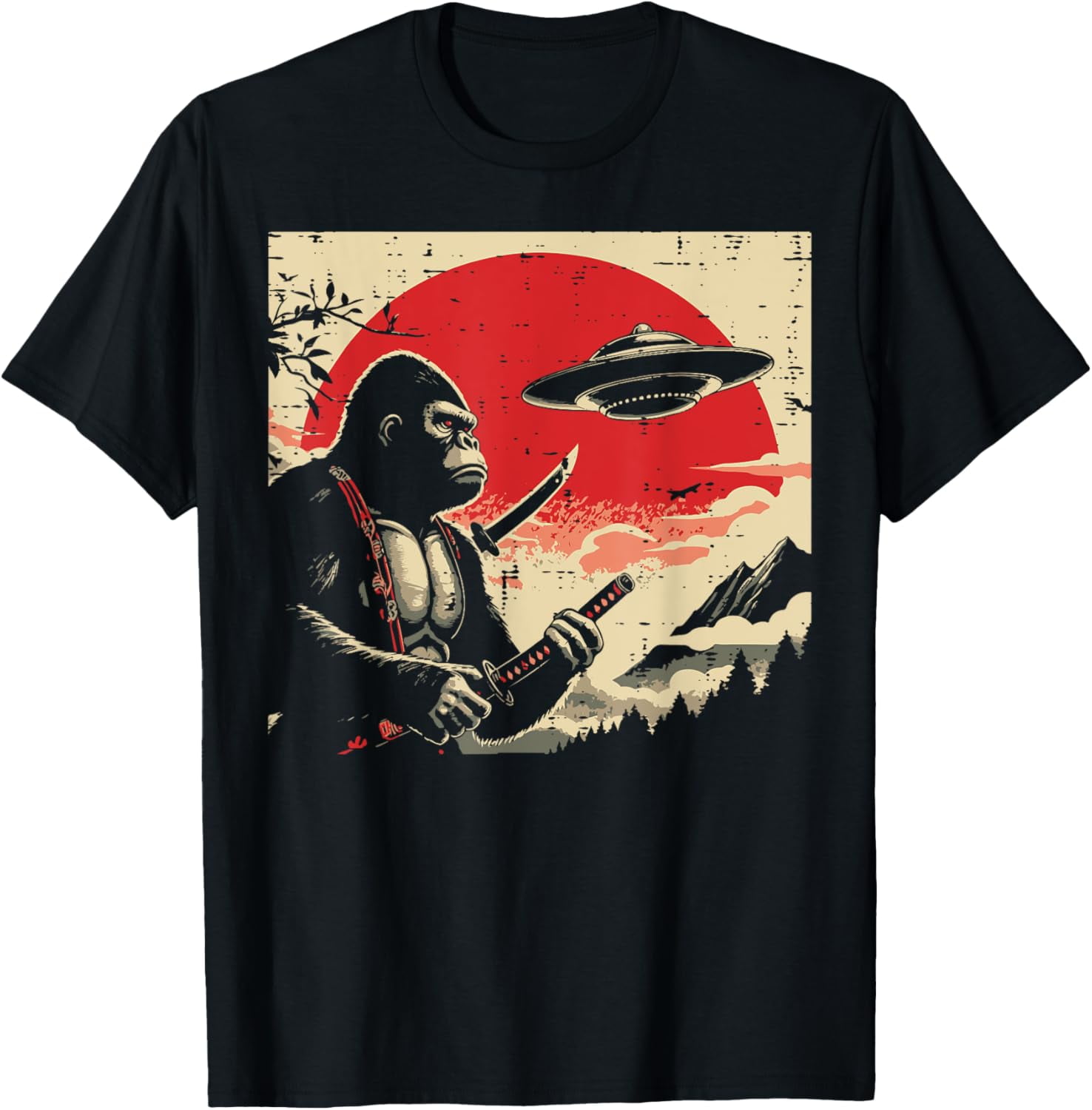 Japanese Bigfoot Samurai Ufo Vintage Sasquatch Men Women Kid T-Shirt ...