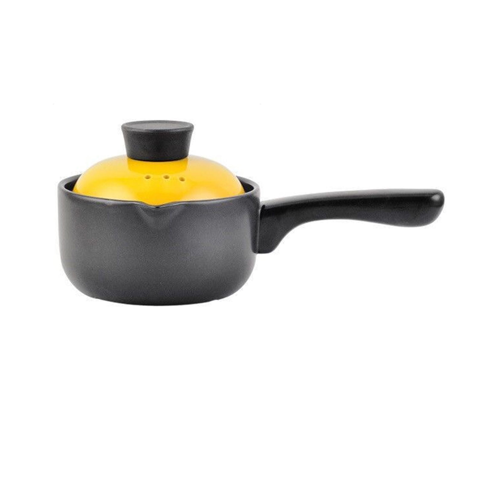 Japanese Black Milk Pan With Pouring Lip, Saucepans, Ceramic Milk Pot ...
