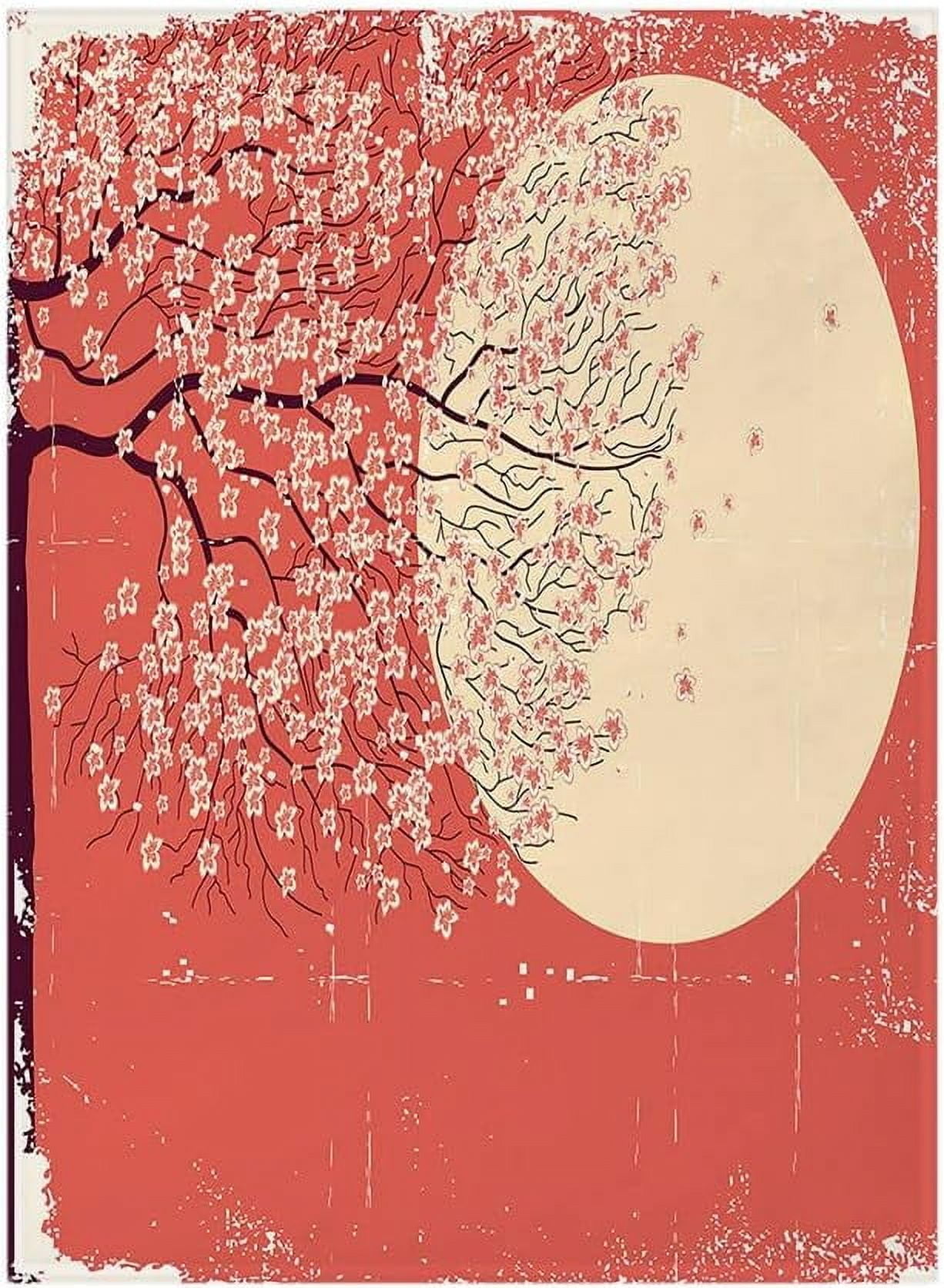 Japanese Blanket, Squama Pattern with Cherry Blossom Land of The Rising ...