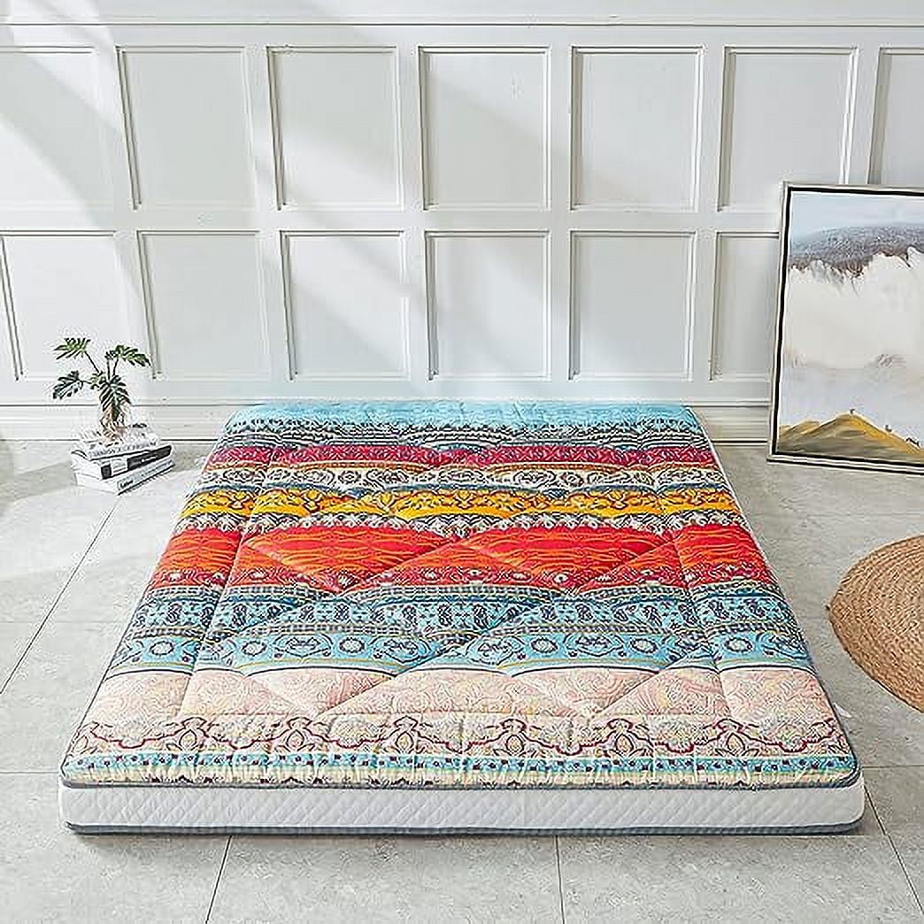 Japanese Boho Futon Floor Mattress Full Size, Folding Roll Up for ...