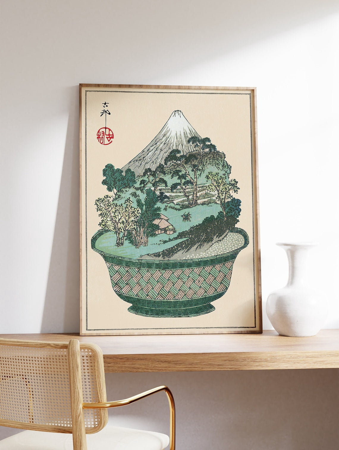 Japanese Bonsai Poster, Woodblock Art Print, Asian Decor, Traditional ...