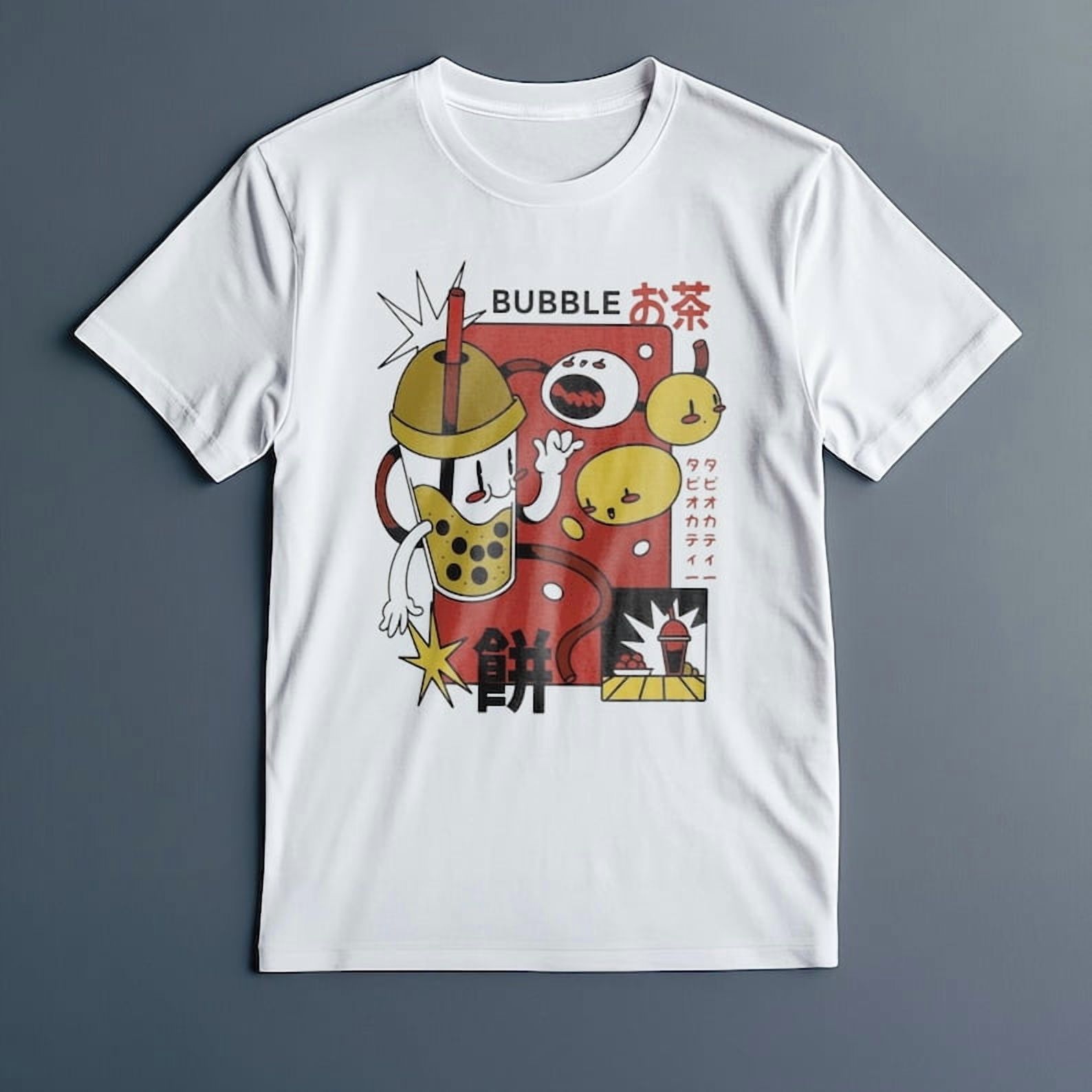 Japanese Bubble Tea Cartoon Shirt, Kawaii Boba Drink T-Shirt, Funny ...