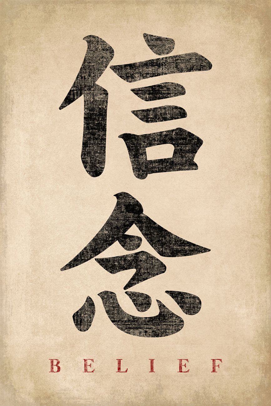 Japanese Calligraphy Belief, poster print - Walmart.com
