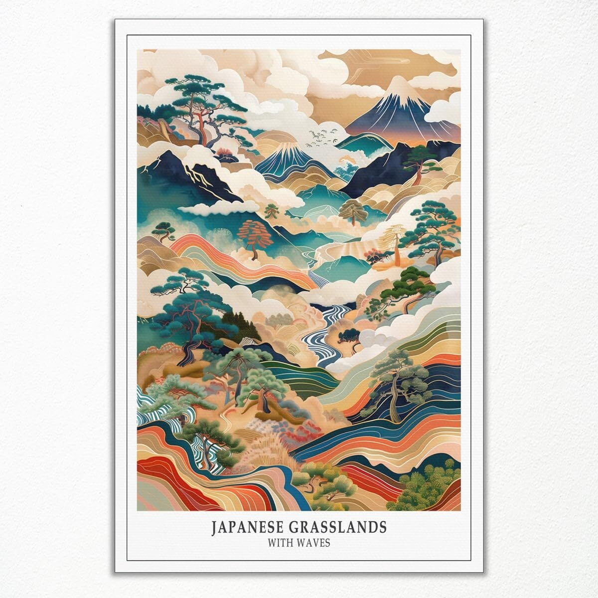 Japanese Canvas Wall Art, Japanese Nature Mountain Landscape Poster ...