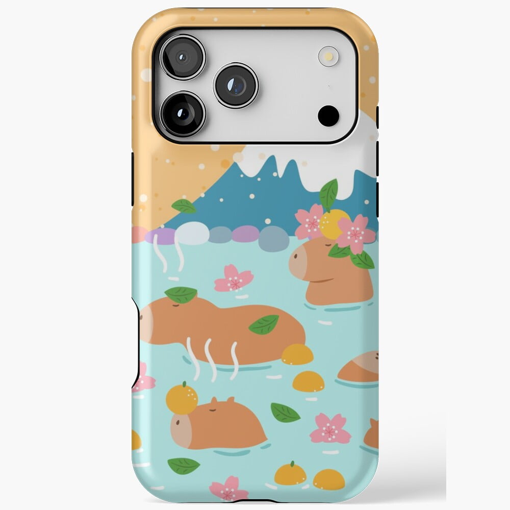 Japanese Capybara Hot Spring Art iPhone Case 17 to 11 Pro Max - Walmart.com