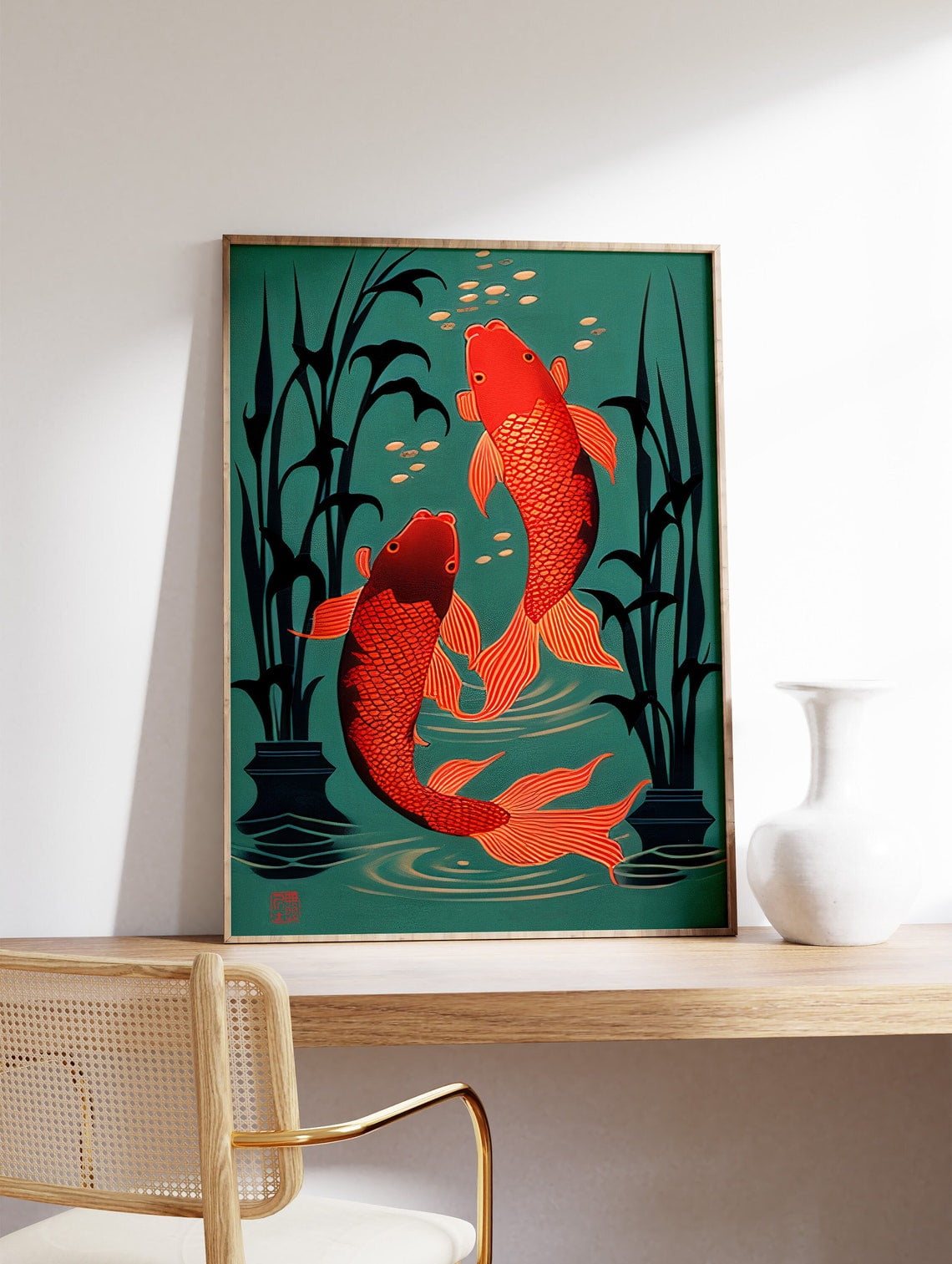Japanese Carp Poster, Japanese Fish Print, Vintage Japanese Art, Asia ...