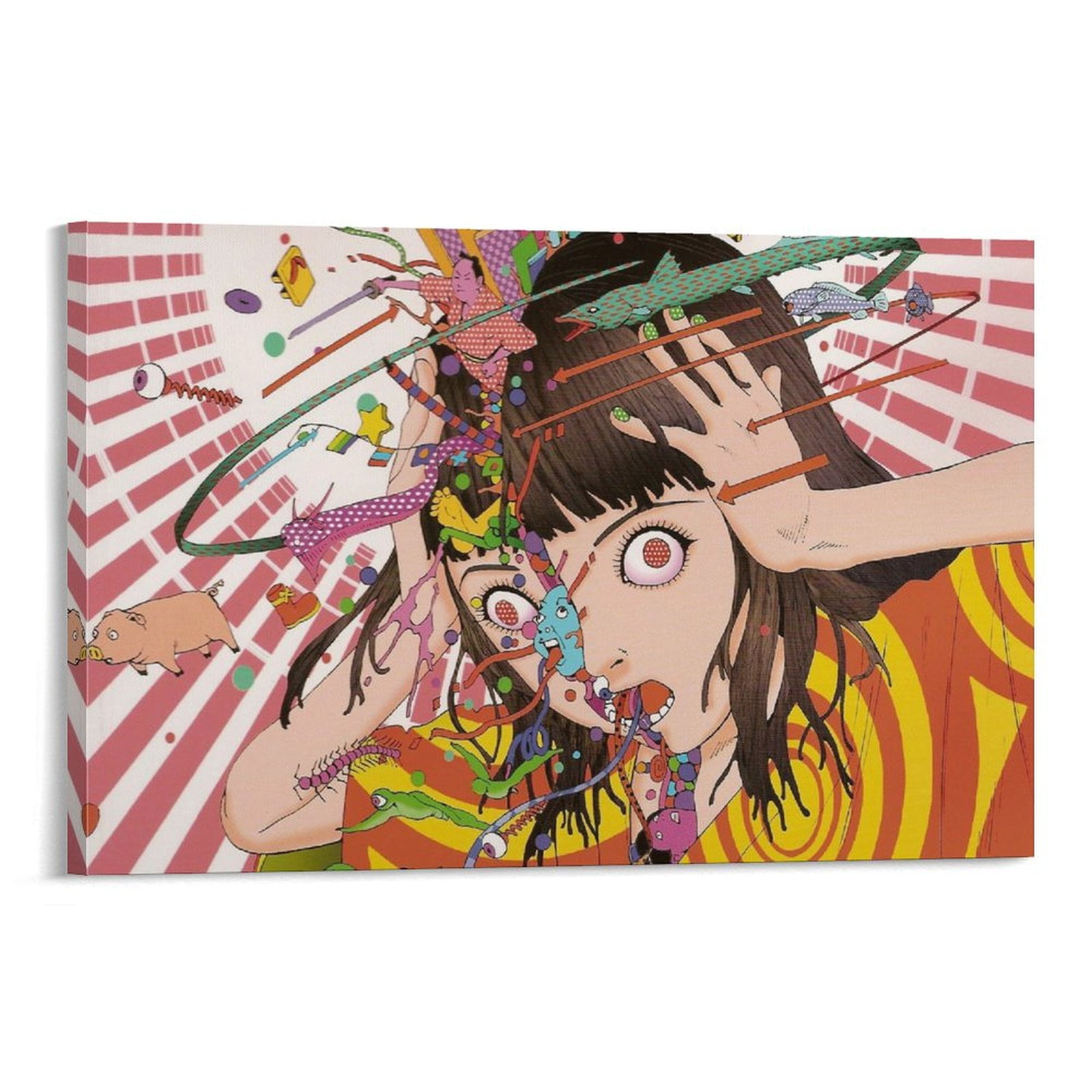 Japanese Cartoonist Shintaro-Kago Horror Animation Poster (19) Painting On Canvas Wall Art ...
