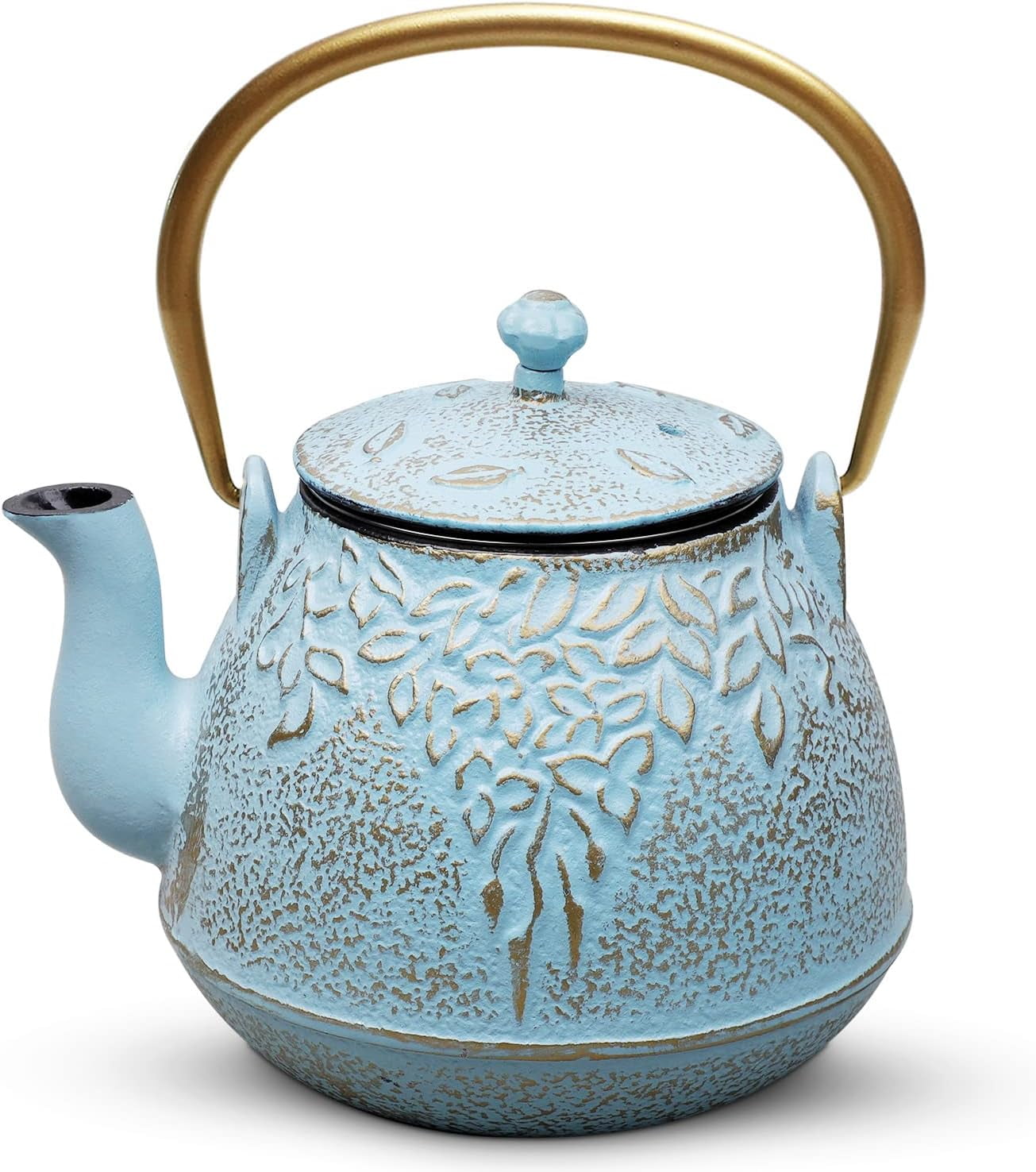 Japanese Cast Iron Tea Kettle with Infuser for Loose Leaf and Tea Bags ...