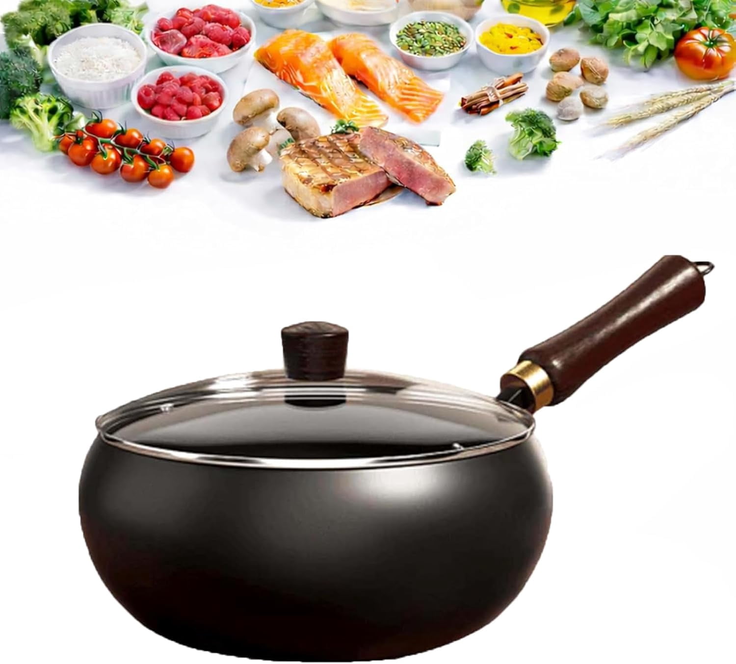Japanese Cast Iron Wok,Hand Hammered Uncoated Healthy Non-Stick Pan ...