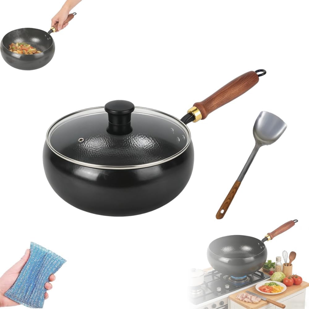 Japanese Cast Iron Wok Pan – 9.5/10.2/11 Inch Hand-Hammered Uncoated ...