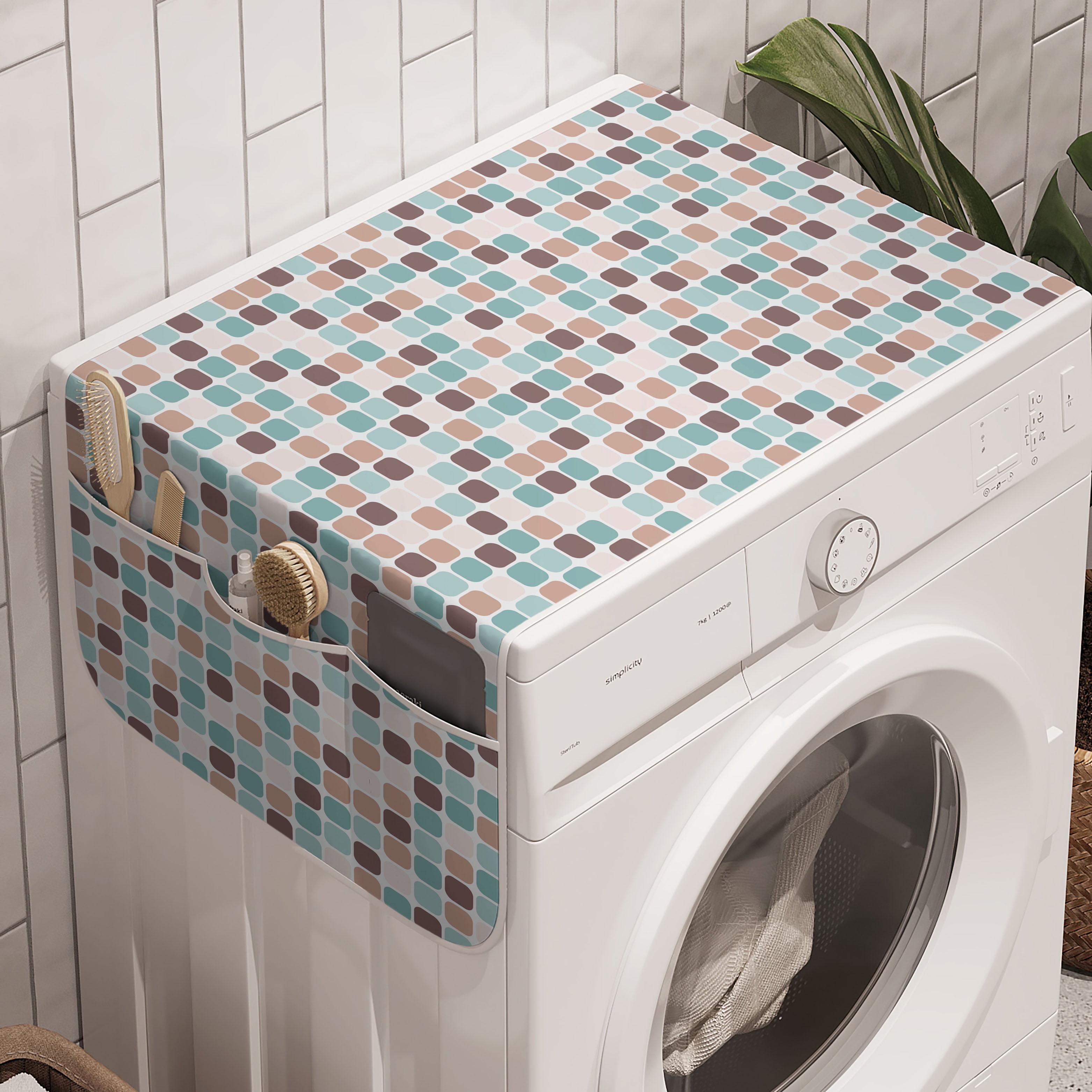 Abstract Washing Machine Organizer, Rounded Squares Illustration, Anti ...