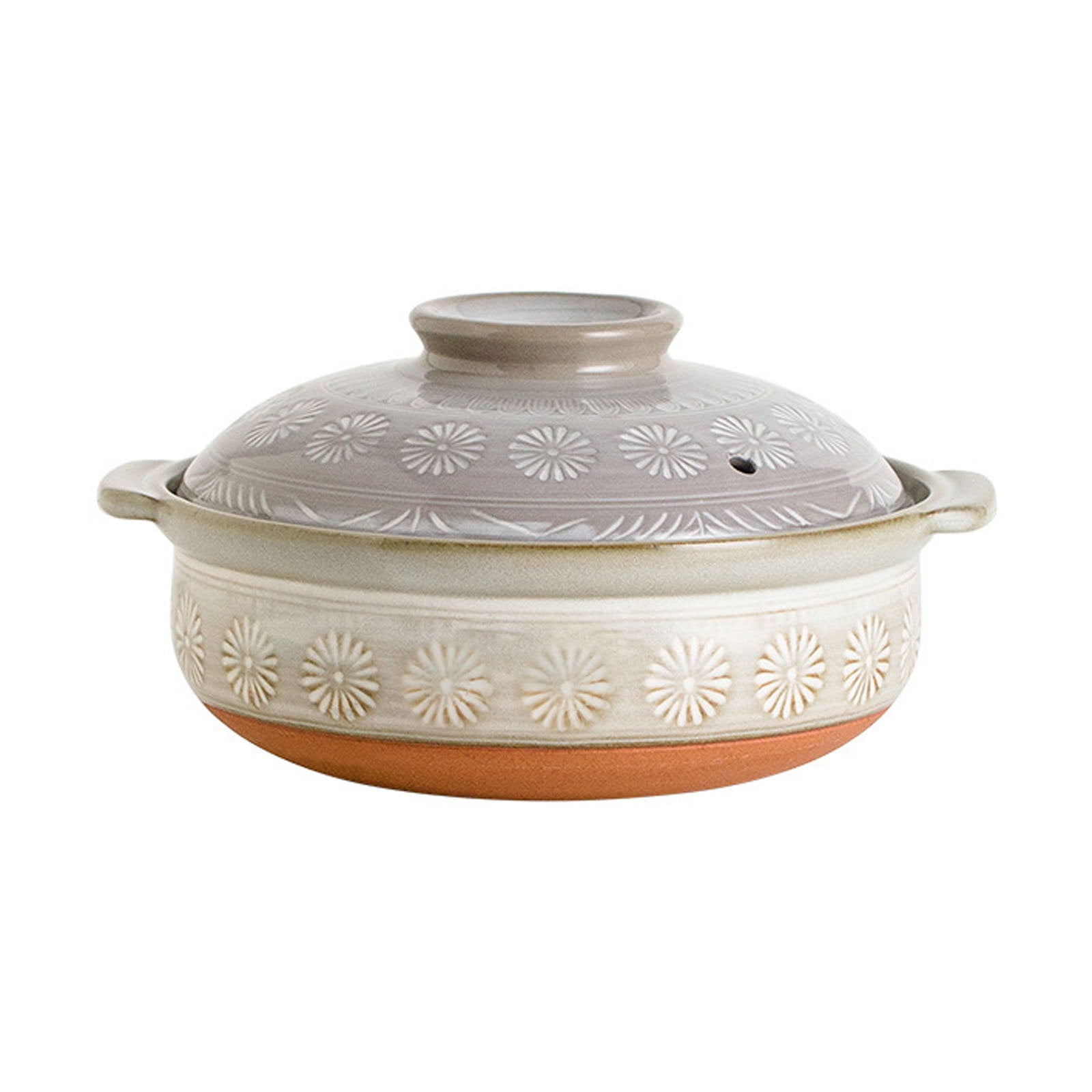 Japanese Ceramic Hot Pot, Printed Ceramic Casserole with Lid, Soup Pot ...