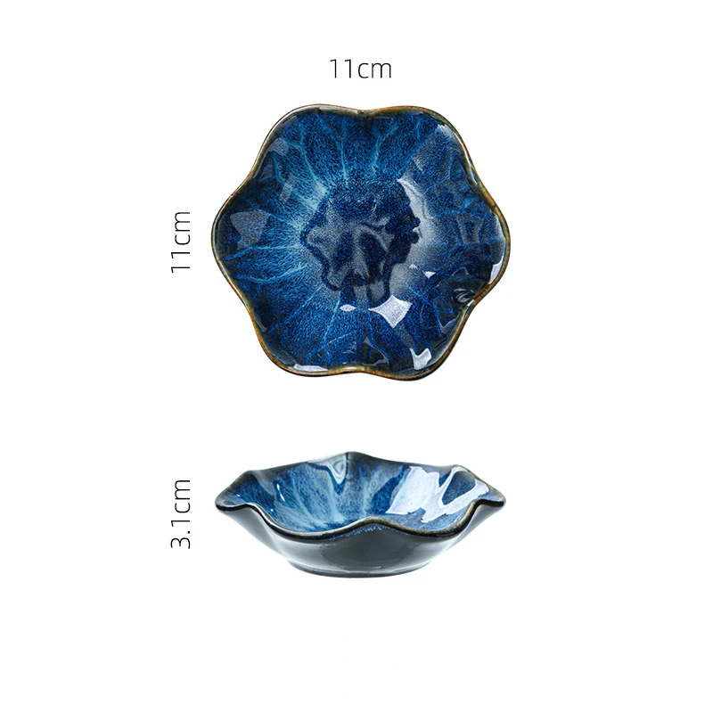 Japanese Ceramic Plate Retro Kiln Glaze Barbecue Mini Dipping Dish ...