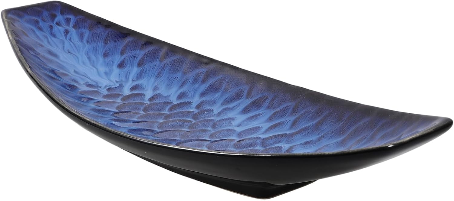 Japanese Ceramic Sushi Plate Boat Shape Plate Dessert Plate Sushi Geta ...